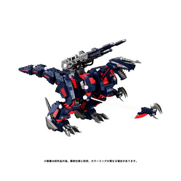1/100スケールのアクションプラモデル。専用に設計された可動機構によって全身が可動し、2足恐竜型ゾイド特有の様々なアクションポーズをとることが可能。全身に搭載された武装が可動し、アニメで登場した様々な戦闘シーンの再現が可能。前腕部が分離し...