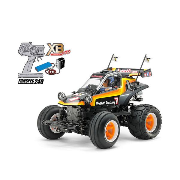 アクションたっぷりの走りが面白すぎる！1984年にデビューして2WDオフロードカーのブームを生み出したホーネット。このホーネットをかわいらしくデフォルメした完成電動ラジオコントロールカーです。【複数台で気軽に遊べる2.4Gプロポを使用】塗装...