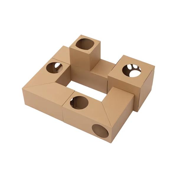 組み合わせは自由自在、ネコがいつまでも夢中で遊べる猫用トンネルです。BOX・L字・T字のパーツを自在に組合わせて飽きずに遊べます。ネコが好きな段ボール素材です。段ボール製で、使用後の処理に困りません。BOXのみ爪とぎ付きです。お客様組み立て...