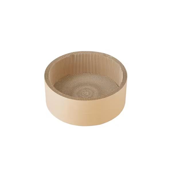 猫がゆっくりくつろげるゆったりサイズのボウルタイプのモチーフ爪とぎです。爪とぎは別売のボウルタイプ交換用で交換可能です（モチーフ爪とぎボウルタイプ交換用3個セット）。底面の爪とぎは取り外しでき、両面使用可能です。目が粗い段ボールを使用してお...