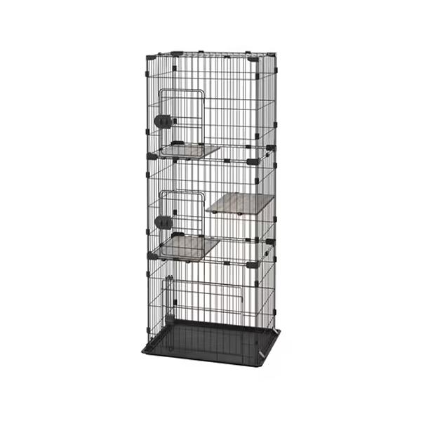 愛猫の飼育に適した3段タイプのケージです。お部屋にスッキリ置けるコンパクトサイズです。大きな扉でお掃除や物の出し入れがラクに行えます。猫がゆっくりくつろげる丈夫な木製棚板が付いています。掃除がしやすいフラットなトレーです。転倒防止ベルト付き...