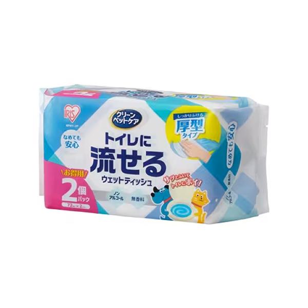 ◆ふんわり厚型の仕様破れにくく、散歩後の足やトイレ後のおしりがしっかり拭けます。１枚で日々のお手入れが簡単に。◆ペットがなめても安心ノンアルコールなのでわんちゃんが舐めても安心です。使用後はトイレに流せるので衛生的です。ノンアルコール・無香...