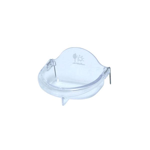 太径のフチが足場になってつかみやすい 背面カバーで飛び散り軽減 透明クリアーで色の刺激が少なく中の様子もバッチリ浅型で食べやすくクリアー透明で、エサ残量がチェックしやすいバード食器シリーズ イージーホームバード35の前面スライド扉に、設置が...