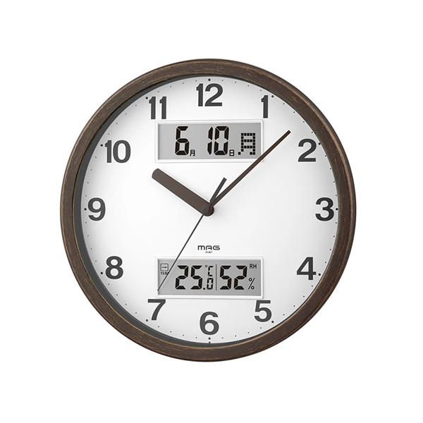 木目調の多機能時計インテリアに合わせやすい木目調。多機能な温度・湿度・カレンダー表示付き。電波の届かない場所にもおススメ。■仕様品番：W-807-BR-ZJAN：4952324280711メーカー：ノア精密色：ブラウン商品サイズ：290mm...