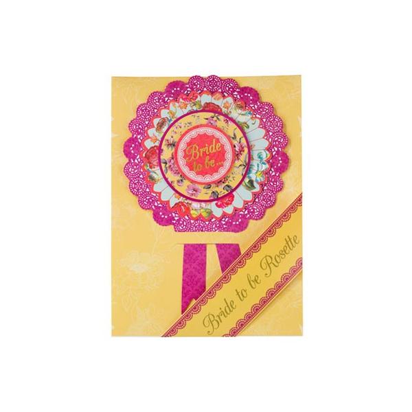 ■生産：中国　 ■素材：紙　 ■サイズ：勲章：直径約14cm、リボン部分約8cm■枚数：1個Bride to be...とは「もうすぐ花嫁になる」という事なので、 未来の花嫁さんを飾ってバチェロレッテパーティー楽しんでください。勲章には後側...