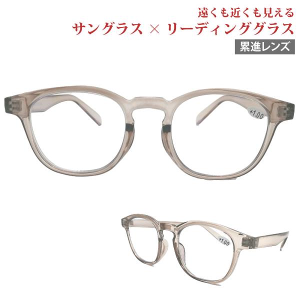 「いつでもどこでも使える便利なアイウェア」をコンセプトに掲げたブランドSUNREADINGから、ボストンとウエリントンを合わせたシェイプのSR305の登場です。【CROSS　VIEW　LENS】レンズ上部に遠用部（度なし）、レンズ下部に近用...