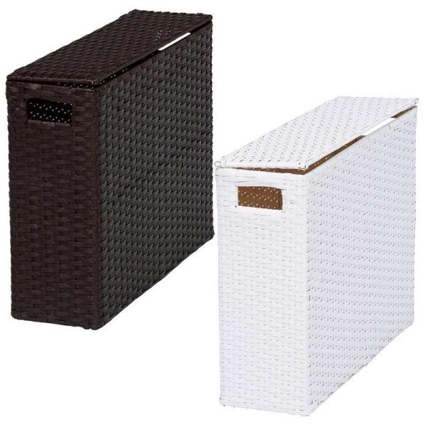 トイレ収納ラック 隙間収納 ランドリー キッチン スリム コンパクト 小さい棚 細い 縦長 薄型 トイレットペーパーラック トイレットペーパーホルダー トイレラック おしゃれ ケース 収納ボックス ストッカー 箱 白 ホワイト ブラウン 幅...