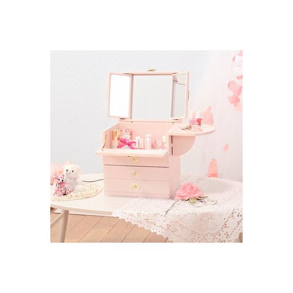 ドレッサー メイクボックス バニティ 大容量 コスメボックス化粧台 バニティケース コスメ ギフト 軽量 ロータイプ 低い 薄型 コンパクト 小さい 一人暮らし 約 幅26×奥行19×高さ31cm