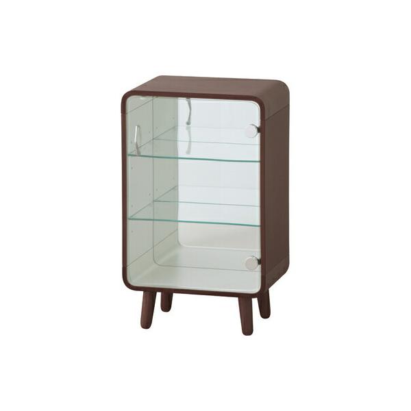 コレクションケース キャビネット ガラス ショーケース アンティーク 薄型 フィギュア ディスプレイ 棚 ディスプレイケース コレクションラック 北欧 レトロ モダン かわいい 姫系 ブラウン 約 幅35 奥行26.5 高さ60