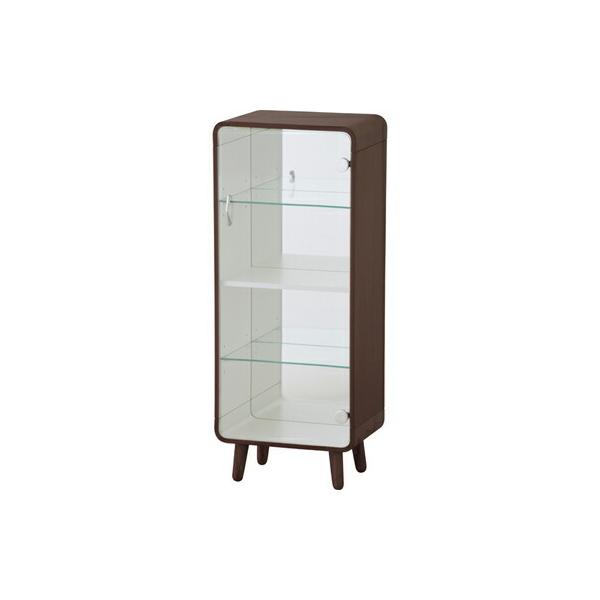 コレクションケース キャビネット ガラス ショーケース アンティーク 薄型 フィギュア ディスプレイ 棚 ディスプレイケース コレクションラック 北欧 レトロ モダン かわいい 姫系 ブラウン 約 幅35 奥行26.5 高さ89