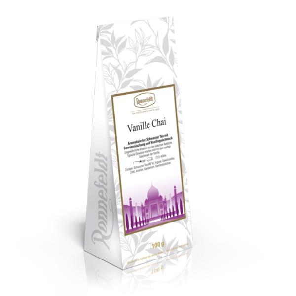 アッサムの茶葉に、カルダモン、シナモン、ジンジャーをブレンドしたスパイスたっぷりのチャイ。ほかにはないバニラの甘い香りとスパイシーな香り、そしてしっかりしたコクが特徴。煮出したミルクティーに少しお砂糖などの甘さを足すが一般的な飲み方です。＜...