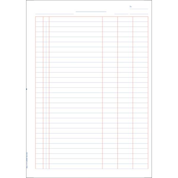 汎用出納帳(項目名称フリー)500枚入。項目名フリーで多様に使える、便利なカラー罫線が入った汎用の出納帳用紙です。A4サイズ(210×297)、明細行数:29行。仕訳科目別帳簿や預金出納帳、銀行勘定帳等に便利です。対応ソフトは、かるがるでき...