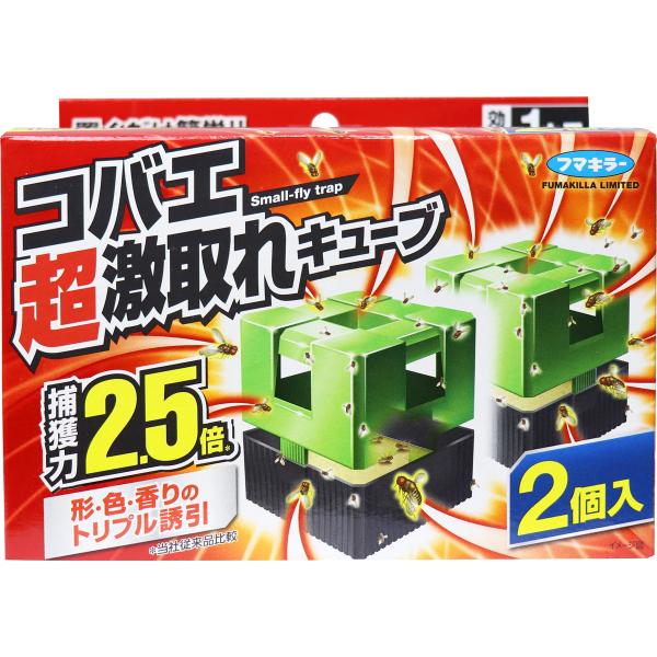 【発売日：2023年03月17日】形・色・香りでコバエを逃がさない！超・強力誘引トラップ！●キューブトラップコバエが認識しやすい陰影を生むキューブ形状で、飛んでいるコバエを視覚的に誘引します。●マレーズトラップ上に登る習性を利用したマレーズ...