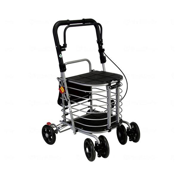 ○前輪キャスター○高さ調節可○折りたたみ可○腰かけ可○手元ブレーキ付○スタイリッシュなシルバーカー○アルミフレームアルミで軽量、サビにも強い○ワンタッチ高さ調節ワンタッチで簡単にハンドル高さ調節可能○高さ調節3段階ハンドル高：83〜90cm...