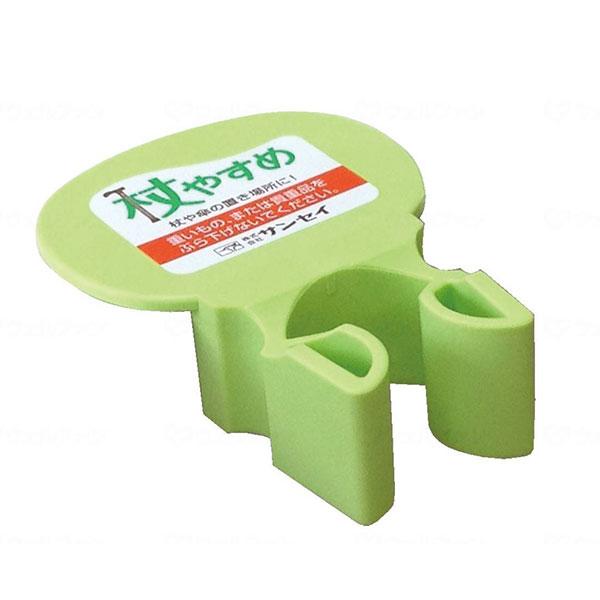 粘着シールでしっかり固定する杖ホルダーです。杖や傘をちょっと置きたい場所に、ホルダーがあれば倒れる心配がありません。材質：エラストマー