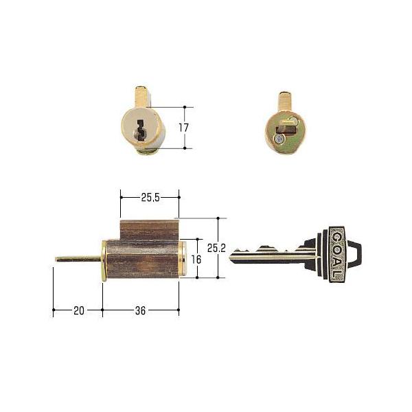 ■GOAL ゴール 4350 シル 扉厚36〜40mm 鍵 交換 取替■子鍵３本付