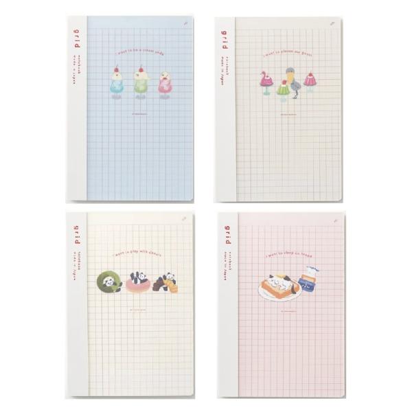 ダイゴーお菓子などうぶつ工房×isshoni.古川紙工とダイゴー　コラボ商品サイズ：146×100×10mm　A6サイズ種類：アザラシ（R1837）、ハシビロコウ（R1838）、パンダ（R1839）、ネコ（R1840）重さ：134g表紙素材...