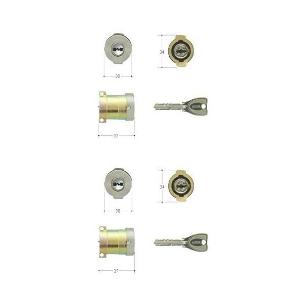 MIWA 美和ロック 交換 玄関ドア 鍵 自分で PRシリンダー PA+PA PGF DAF PGF 2個同一キー ST色 MCY-492PRシリンダーを装着したミワロックプッシュプルハンドルPGシリーズ用の取替用シリンダー塗装シルバー色2...