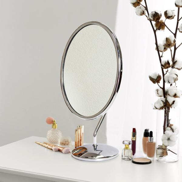 ■商品ポイント日本製の確かな品質。歪みにくい5mm厚ミラーの卓上ミラー。■サイズ本体：横幅 290 × 奥行 180 × 高さ 490 mmミラーサイズ：横幅 244 × 高さ 345 mm■材質ミラー：5mm厚スチール製クロームメッキ■備...