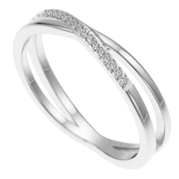 リング レディース メンズ サージカルステンレス製 キュービックジルコニア 交差 クロス 華奢 細め シンプル オシャレ 大人可愛い ペア お揃い 誕生日 記念日 指輪 アクセサリー ジュエリー プレゼント ギフト 素材サージカルステンレス...