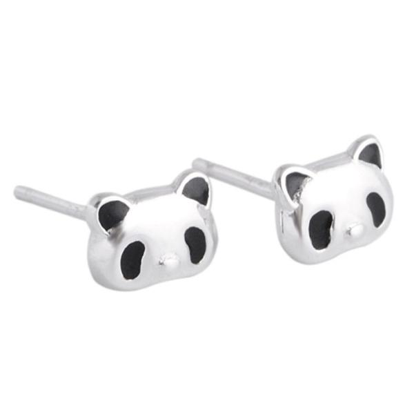 ピアス レディース シルバー925 小ぶり パンダ 動物 アニマル 小ぶり 小さい ミニ 両耳 かわいい 大人可愛い シンプル おしゃれ カジュアル オフィス 上品 誕生日 記念日 プレゼント ギフト 素材シルバー925シリコンキャッチサイ...