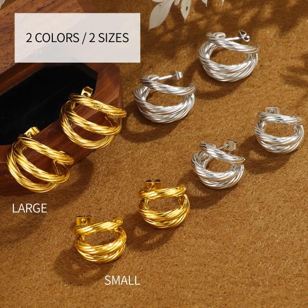 ピアス ハーフフープピアス ツイスト レディース メンズ ペア ユニセックス サージカルステンレス 金属アレルギー対応 シルバー ゴールド シンプル 上品 おしゃれ 普段使い フォーマル アクセサリー 誕生日 記念日 クリスマス プレゼント...