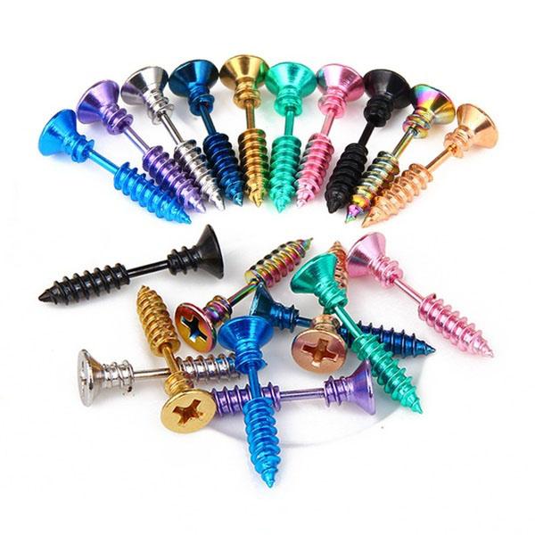 ピアス サージカルステンレス製 ネジ リアル お肌に優しい 金アレ 安心 軟骨 遊び心 インパクト 個性的 面白い びっくり 驚き かっこいい おしゃれ ロック ハード カジュアル プレゼント ギフト素材サージカルステンレス製サイズ縦横:約...