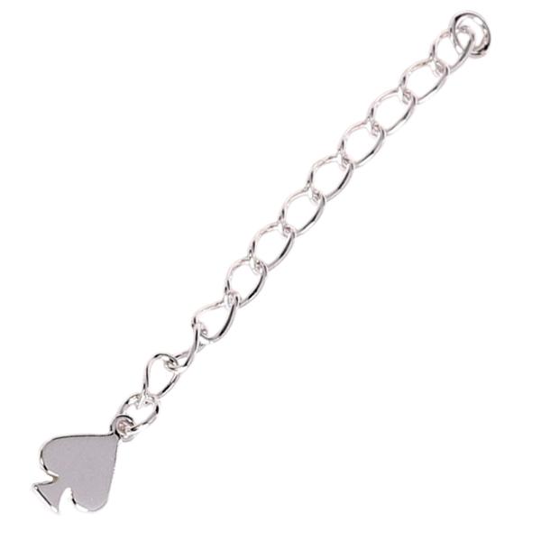 アジャスター レディース メンズ シルバー925製 スペードチャーム 1個売り 喜平チェーン 延長 パーツ 金具 クラフト 手芸 DIY 手作り トランプ ネックレス ペンダント素材:シルバー925サイズ:全長約6cm、チェーンの太さ約3m...