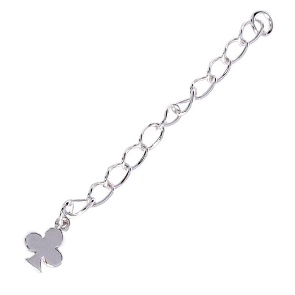 アジャスター レディース メンズ シルバー925製 クローバーチャーム 1個売り 喜平チェーン 延長 パーツ 金具 クラフト 手芸 DIY 手作り トランプ ネックレス ペンダント素材:シルバー925サイズ:全長約6cm、チェーンの太さ約3...