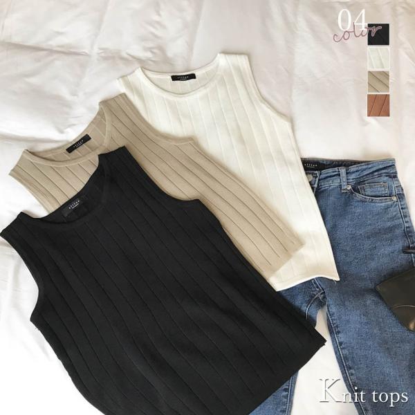 黒 白 ベージュ キャラメル M肌触りがよく、柔らかい薄手のリブニット素材のベーシックタンクトップです。程よく体のラインにフィットするのに、ストレスフリーな着心地汗ばむ季節でも、さらっと快適ノースリーブ仕様なので、単品としてもインナーとして...