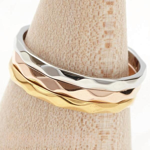 リング レディース ピンキーリング 指輪 ステンレス 金属アレルギー対応 傷つきにくい シンプル ダイヤカットリング 細め オシャレ 華奢 モード エッジ素材 サージカルステンレスサイズ リング幅/厚み 約1.6mm/0.85mmリングサイ...