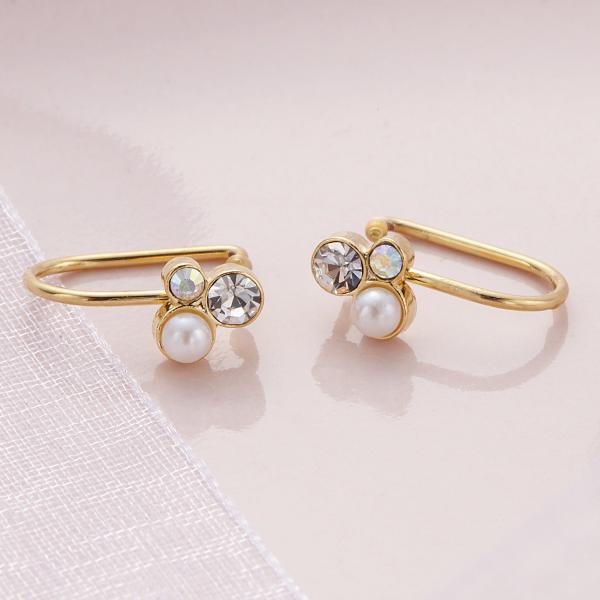 ラインストーン パール ミニ プチ 小さい キラキラ ノンホールピアス レディース イヤリング マルピア 痛くない 外れにくい 上品 かわいい オシャレ 誕生日 記念日 プレゼント ギフト素材真鍮製ラインストーン(クリスタル、クリスタルAB...