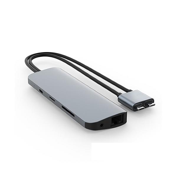 あらゆるUSB-Cデバイスに対応本体サイズ(cm):幅14.4×高さ4.8×奥行1.6×ケーブル長24.5cm重量:109g素材:CNCアルミニウム、ポリカーボネート、ポリ塩化ビニル【入力端子】・USB-×1、または×2【出力ポート】・HD...