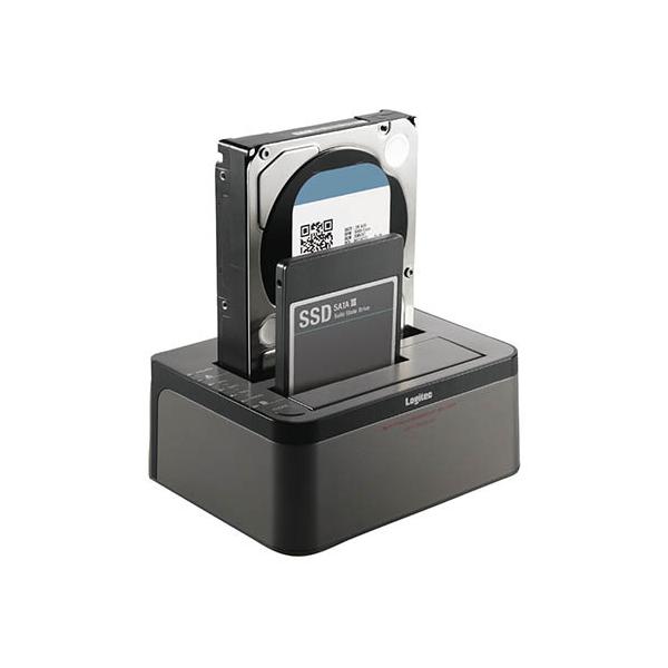 LGB-2BDPU3ESは、パソコンなしでハードディスクの丸ごとコピーが可能な2BAYスタンド型HDD/SSDデュプリケーターケースです。
