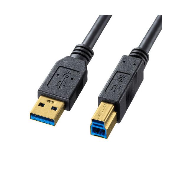 USB3.0ケーブル　認証取得品　黒　1m　(Aコネクタ-Bコネクタ)■ケーブル長:約1mコネクタの長さ含む■ケーブル径:約5.5mm■コネクタ形状:USB3.0 Aコネクタオス-USB3.0 Bコネクタオス(USB Type A - US...