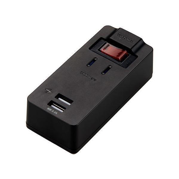 安心機能充実のUSB小物タップ!●本体寸法:W44mm×H98mm×D33mm●本体重量:93g●カラー:ブラック●材質:ABS+ポリカーボネート●プラグ形状:収納式プラグ●コンセント口数:1口●定格容量:1400W●シャッター:あり●ブレ...