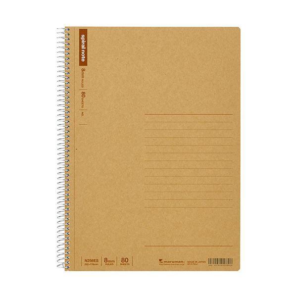 【商品名】 マルマン スパイラルノート ベーシックB5 8mm罫 26行 80枚 N256ES 1セット(5冊) 【ジャンル・特徴】 シンプルでタフなクラフト表紙。 [ N256ES ]