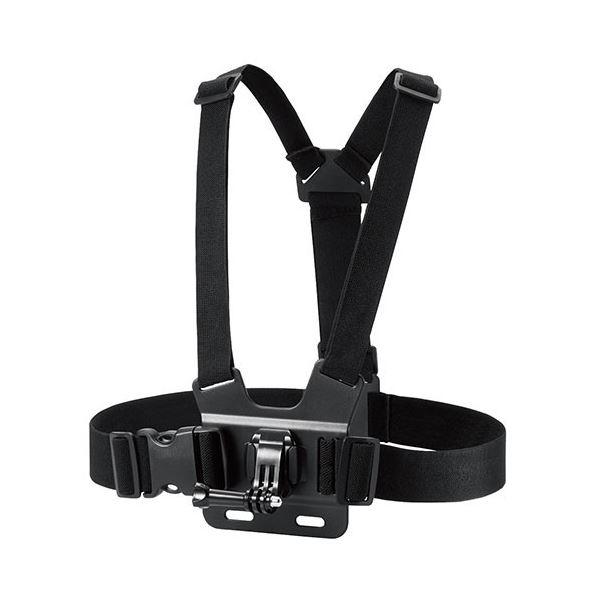 【商品名】 エレコム GoPro HERO9／8／7／6／5／MAX用 マウント チェスト型 ハンズフリー撮影 クイックリリースバックルマウント ハーネス 着脱簡単 ブラック AC-MBCH01BK  [ AC-MBCH01BK ]