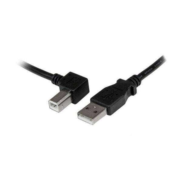 【商品名】 StarTech.com USB2.0ケーブル 2m Type A（オス）-B（オス）L型左向き ブラック USBAB2ML1本