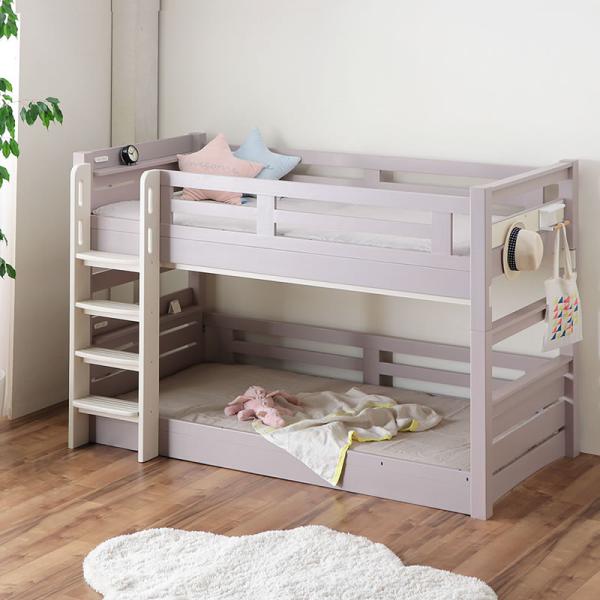 木の素材感を感じられるパイン無垢材を使用した機能性とデザイン性を合わせ持ったツートンカラーのおしゃれな二段ベッド。特許を取得した安心安全の構造「ビームストラクチャー」を採用しています。さらに上下段とも宮付き・二口コンセント付。使い勝手も考え...