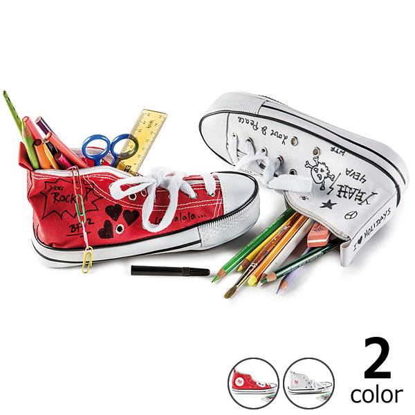 シューズ型のペンケースです。自由にイラストなど書き込めます。【rxmas2001-3000】 【xmas2001-3000】  【2312_10off】雑貨 ギフト 贈り物 ペンケース ペンシルケース 筆箱 ふで箱 シューズ 靴 くつ 楽し...