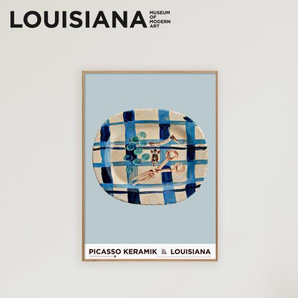 スペインの芸術家、パブロ・ピカソ（1881-1973）の作品「Still-life with a bunch of grapes and scissors」（1948）のルイジアナポスターです。このポスターは、ルイジアナ美術館の開館60周年...