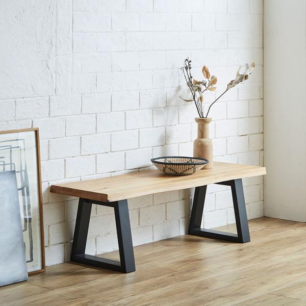 ■寸法外寸：幅120×奥行40×高さ41cm※座面の厚み：約4cm■素材座面：オーク無垢（オーク・ホワイトグレージュ）、ウォールナット無垢、ウレタン塗装脚：オーク・ウォールナット/アカシア材(ブラック塗装)ホワイトグレージュ/スチール(粉体...