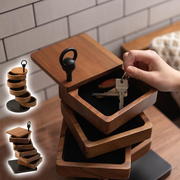 ■卓上ケース ラウンド シルエット 物入れ 収納 デザイン 仕上がり 天然木 スチール 塗装 ■■サイズ（cm）、W16×D16×H31■仕様、天然木 スチール(粉体塗装)■商品重量、1kg■注意、※天然木を使用しているため、1つ1つ個体差...