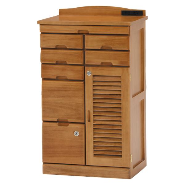 ■FAX台 チェスト リビング収納 ナチュラル ルーター スマホ台 多段チェスト 収納 引き出し FAX台 隠しキャスター 移動がラク 鍵付き 引出 棚■■本体サイズ(cm)、(約)幅48×奥行32×高さ83cm■その他サイズ、■引出内寸(...