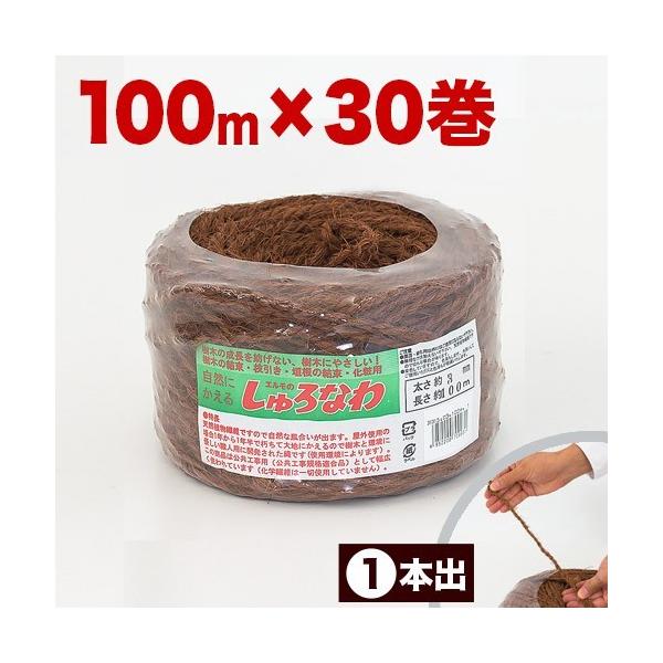 ■しゅろ縄 平巻 3mm×100m 茶 入数30 入り数30 30巻 チャ ガーデニング 庭 農業 業務資材 支柱結束資材 結束 シュロ縄 麻縄 麻紐 麻ひも■■商品番号：BEL1010670■商品サイズ：直径約 14cm×高さ約 10cm...