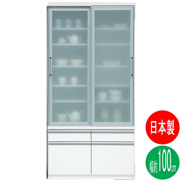 ◆◇送料無料・開梱設置◇◆収納力抜群。フルオープンレール仕様の食器棚。■サイズ　幅99.5cm×奥行50cm×高さ201cm ■カラー　ホワイト■原産国　日本※開梱設置商品になります。※メーカー在庫になりますので、ご注文後在庫が無い場合がご...