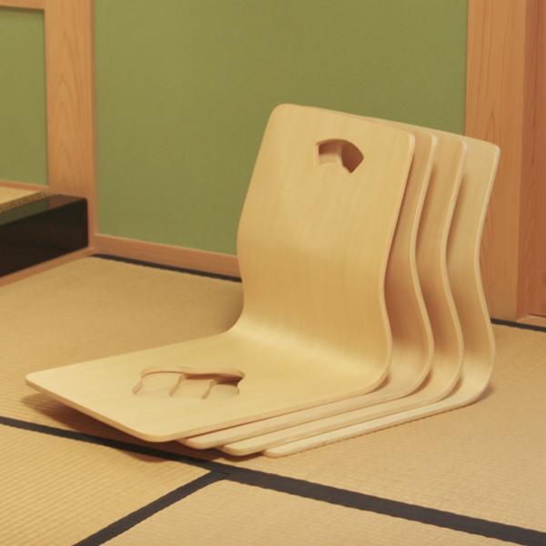 畳のお部屋でも使いやすい和の空間にピッタリなデザインです。表面は突板仕上げで天然木のあたたかみを感じられます。背面は体にフィットしやすいようにゆるやかな曲線を描いております。【サイズ】W395×D520×H430mm【本体重量】2kg【材質...