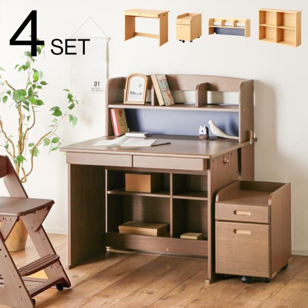 商品仕様サイズ(cm)【デスク】・幅100×奥行55×高さ73【上置き】・幅96×奥行23×高さ40【書棚】・幅100×奥行23×高さ73【ワゴン】・幅33×奥行44×高さ51※詳細なサイズは商品ページ内画像をご覧ください。素材・MDF・ウ...