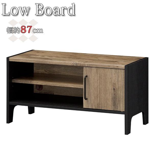 ローボード、テレビボードコンパクトサイズのローボード32Vのテレビを置くのにおすすめのサイズ長年使いこんだような雰囲気のある古木の集成材風シートを使用艶消しブラックの引手はインダストリアル調背板に配線孔があるので配線がしやすく、DVDデッキ...